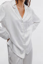 White Satin Pajamas – Luxury Women’s 2-Piece Sleepwear Set – HEYMIMISISTERS