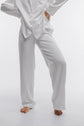 White Satin Pajamas – Luxury Women’s 2-Piece Sleepwear Set – HEYMIMISISTERS